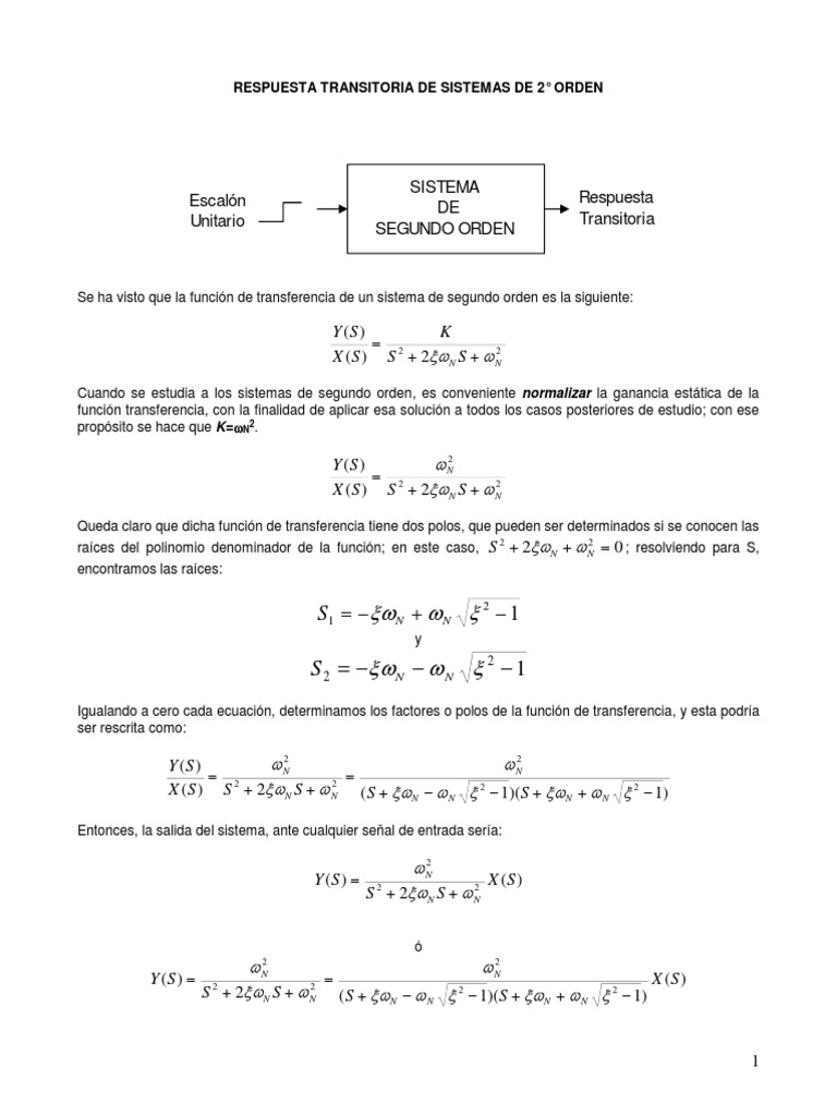 Respuesta Transitoria 2orden | PDF | Oscilación | Ecuaciones