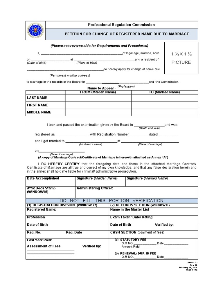 PRC Petition - Change of Name | PDF | Notary Public | Justice