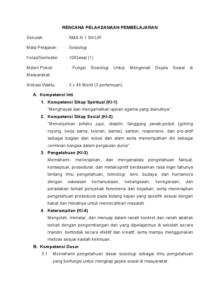 Contoh RPP | PDF