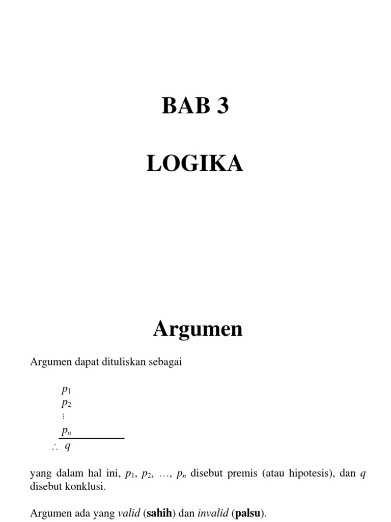Pertemuan 7 - Bab 3 - Logika - 261022 | PDF