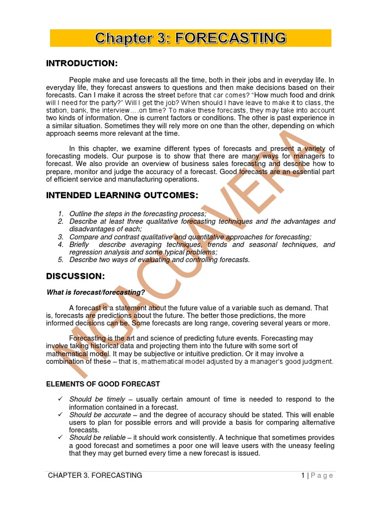 Forecasting Techniques | PDF | Forecasting | Moving Average