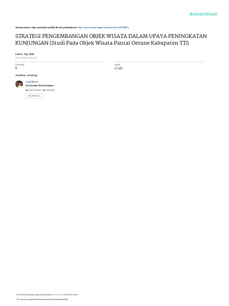 Strategies for Developing Tourism Attractions to Increase Visits: A Case Study of Oetune Beach ...