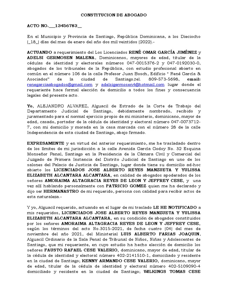 Constitucion De Abogado 2 Kenny Cese Pdf República Dominicana