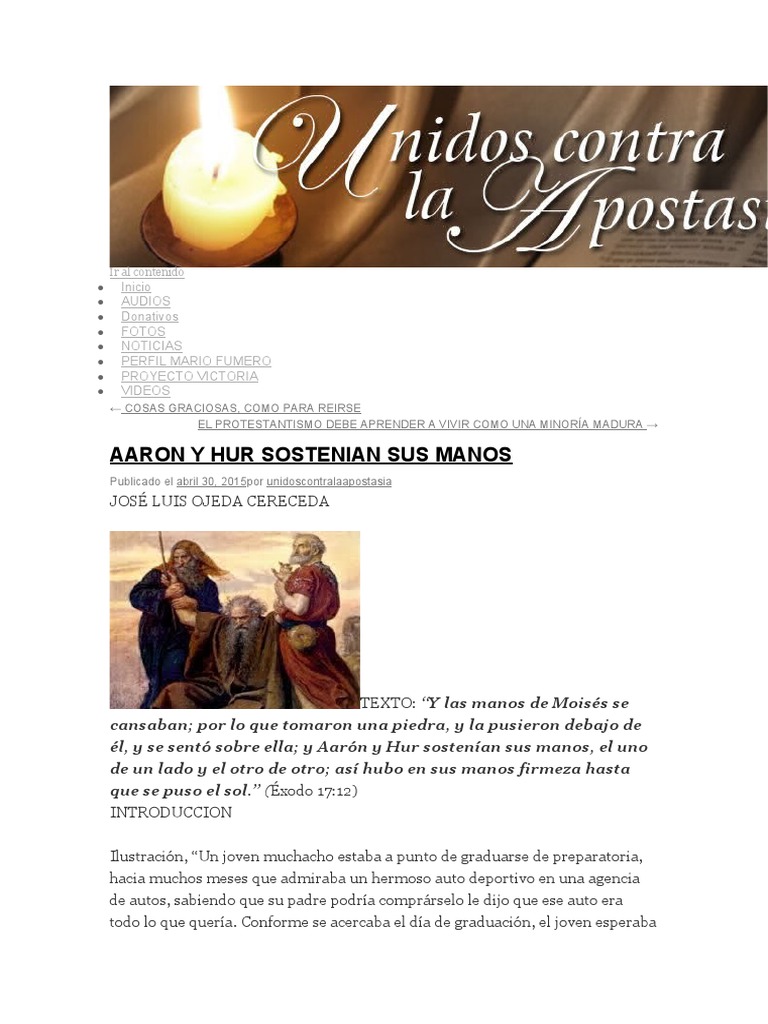 Aaron y Ur Sostenian Sus Manos de Moises | PDF