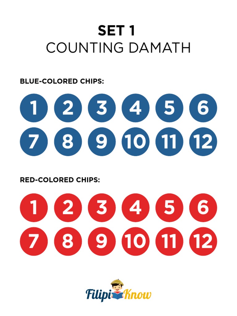Counting Damath Printable Chips | PDF