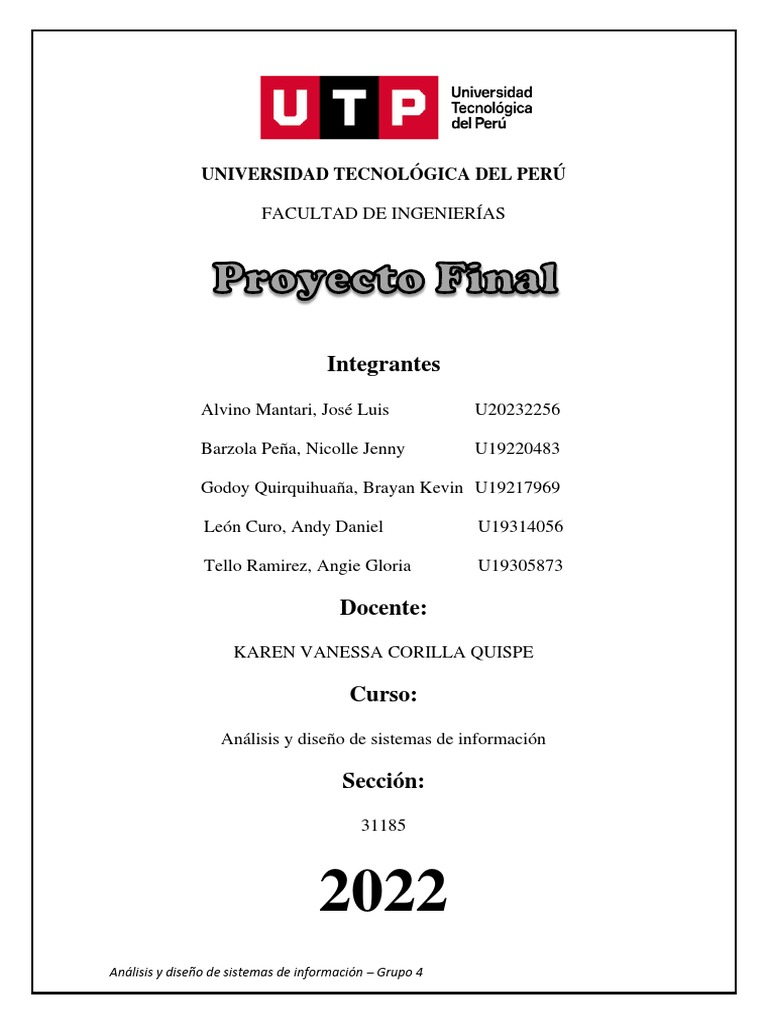 PDF - Ejemplo de Proyecto Final 2 | PDF | Lenguaje de programación | Bases de datos