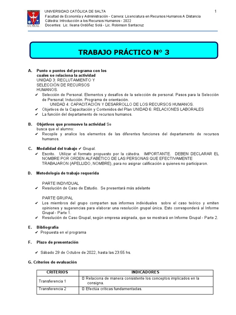 TP3 Recuros Humanos | PDF