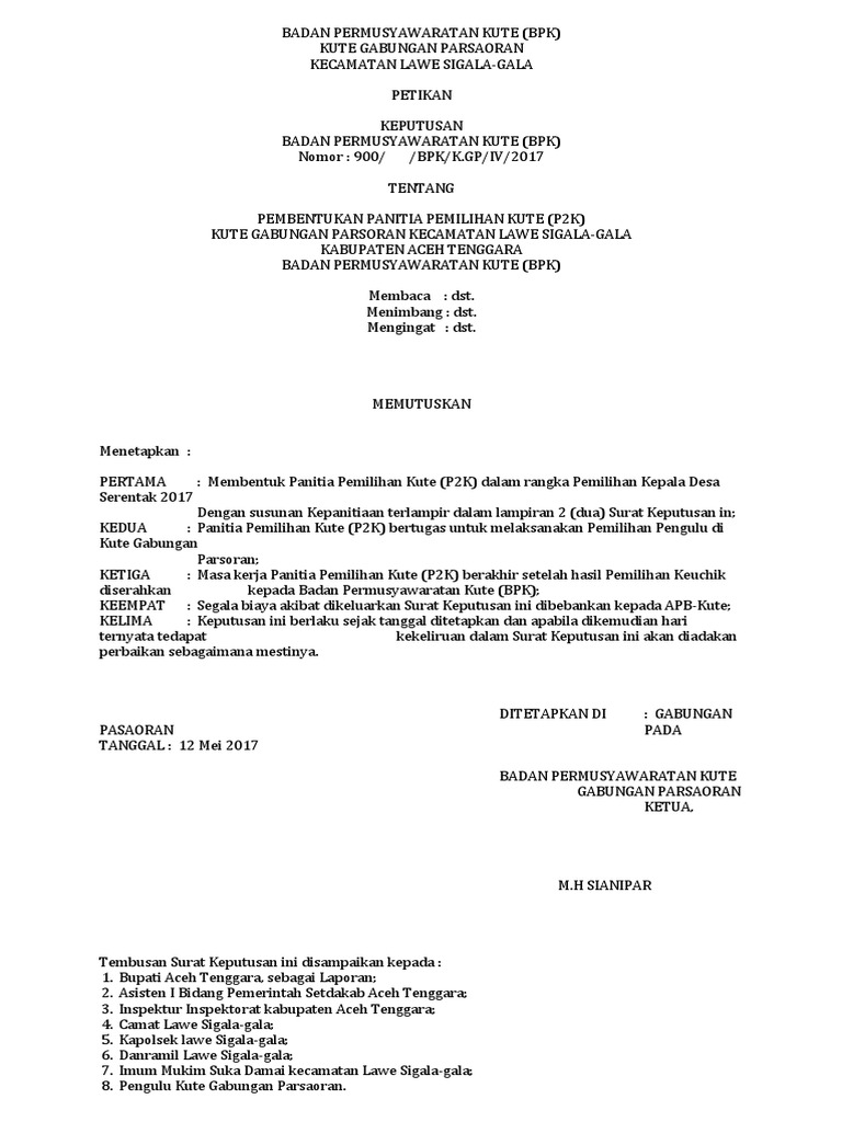 Badan Permusyawaratan Kute | PDF