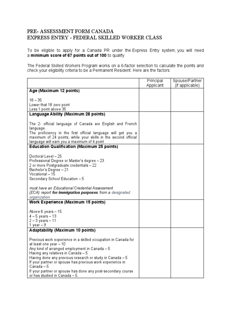 Point Test Form EE Canada | PDF | Academic Degree | Educational Stages