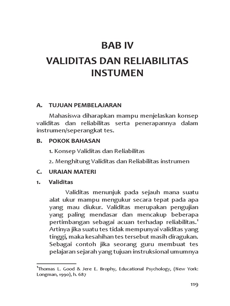 Uji Validitas Dan Reliabilitas | PDF