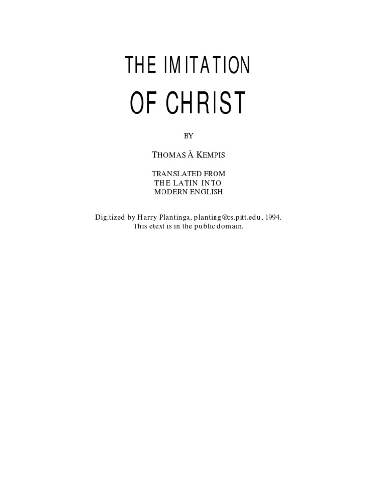 Imitation of Christ | PDF