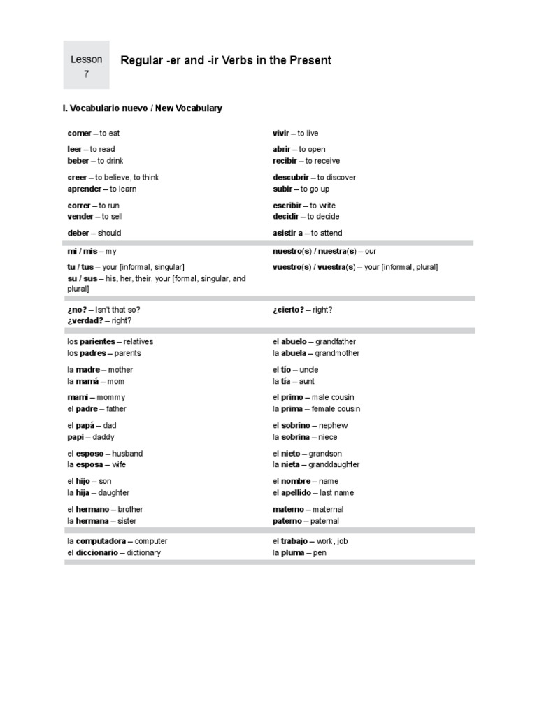 Leccion 7,8 | PDF | Grammatical Conjugation | Cognitive Science