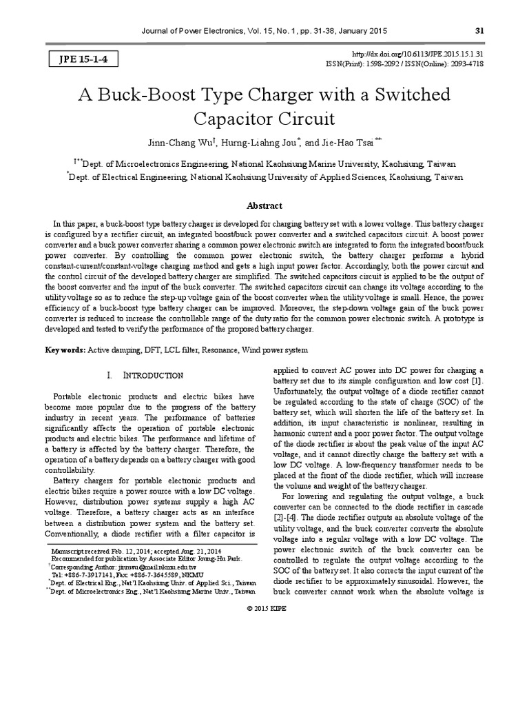 A BUCK BOOST Type Charger With Switched Capacitor Circuit | PDF ...