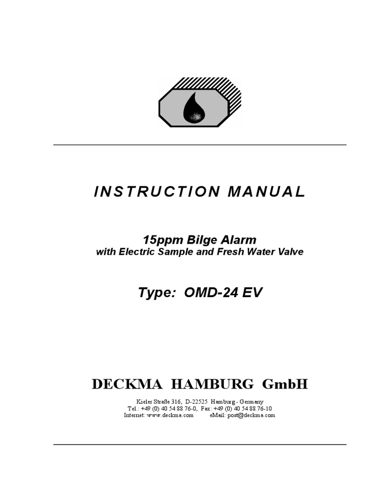 OMD-24 EV Bilge Alarm Manual | PDF | Power Supply | Switch