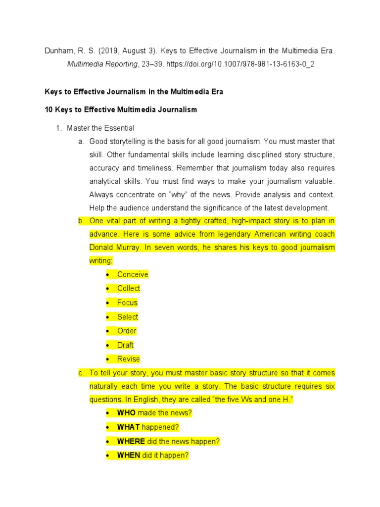 Keys To Effective Journalism in The Multimedia Era | PDF | Typefaces | Serif