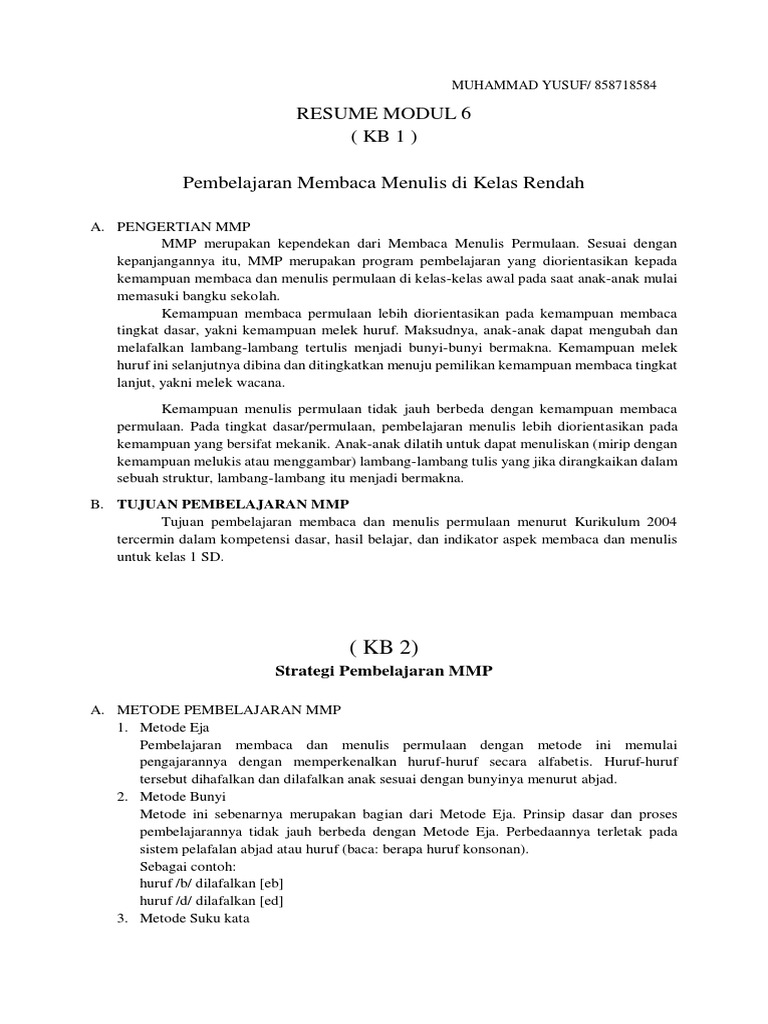 RESUME MODUL 6 - Bhs Indonesia | PDF