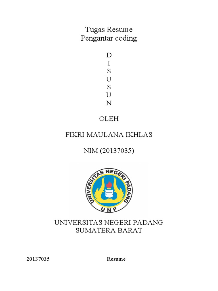 Tugas Resume Pengantar Coding Dari Fikri Maulana Ikhlas | PDF | Komputer