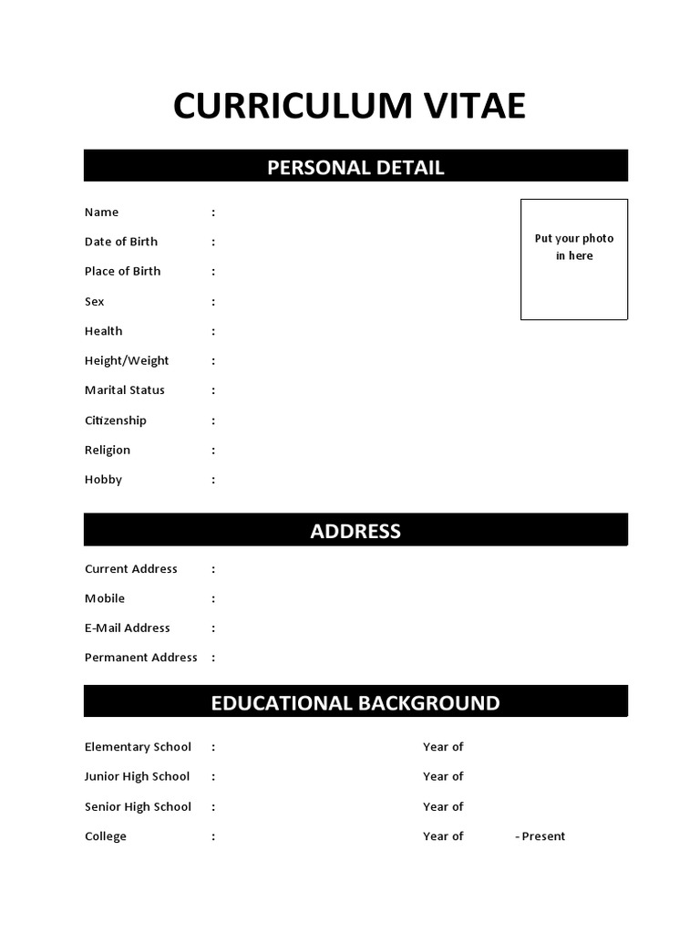 Format CV | PDF | Wellness | Lifestyle