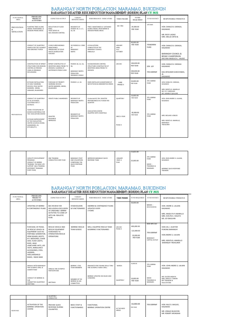 2021 BDRRMC Plan | PDF | Flood | Hydrology