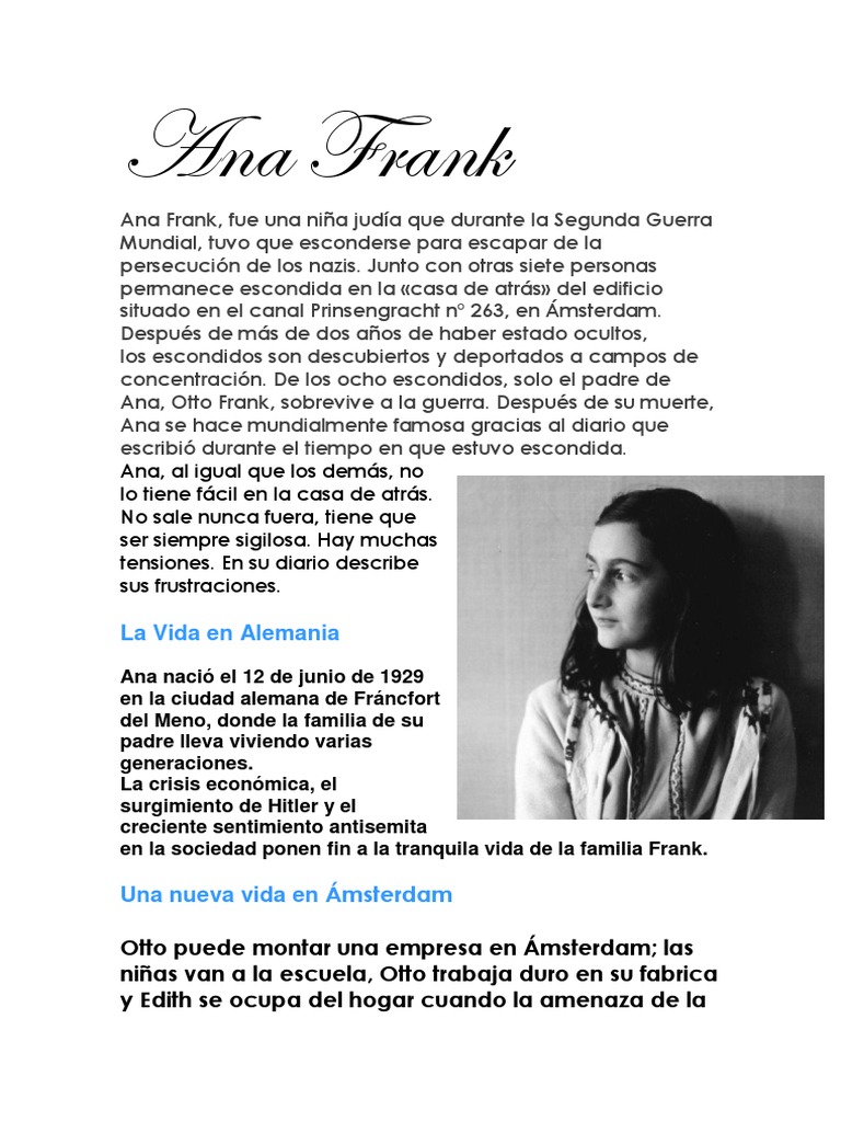 Ana Frank Biografia Ana Frank Biografia | PDF
