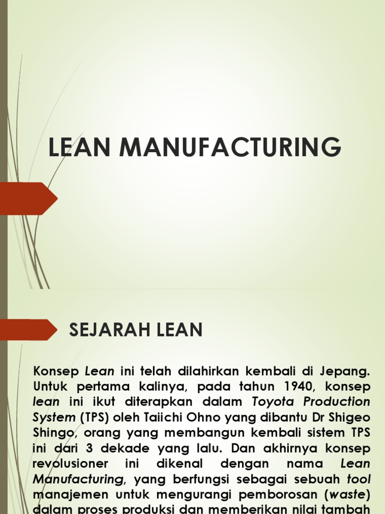 Materi 4 Lean Manufacturing | PDF