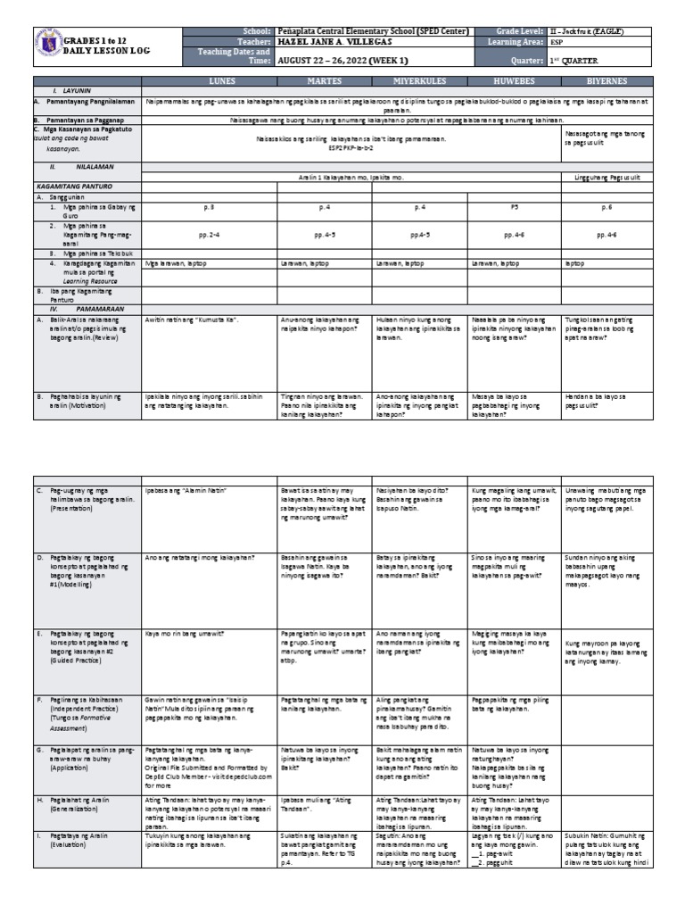 DLL - Esp 2 - Q1 - W1 | PDF
