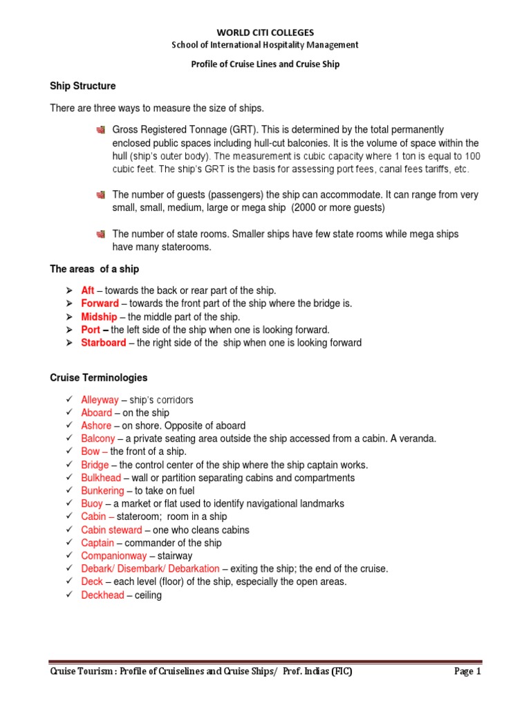 Cruise Lines and Ship Profiles Overview | PDF