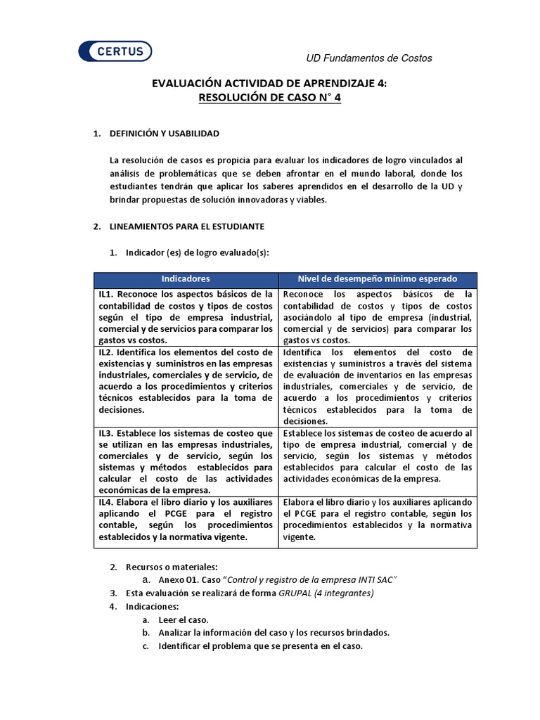 Evaluación AA4 | PDF | Contabilidad | Business