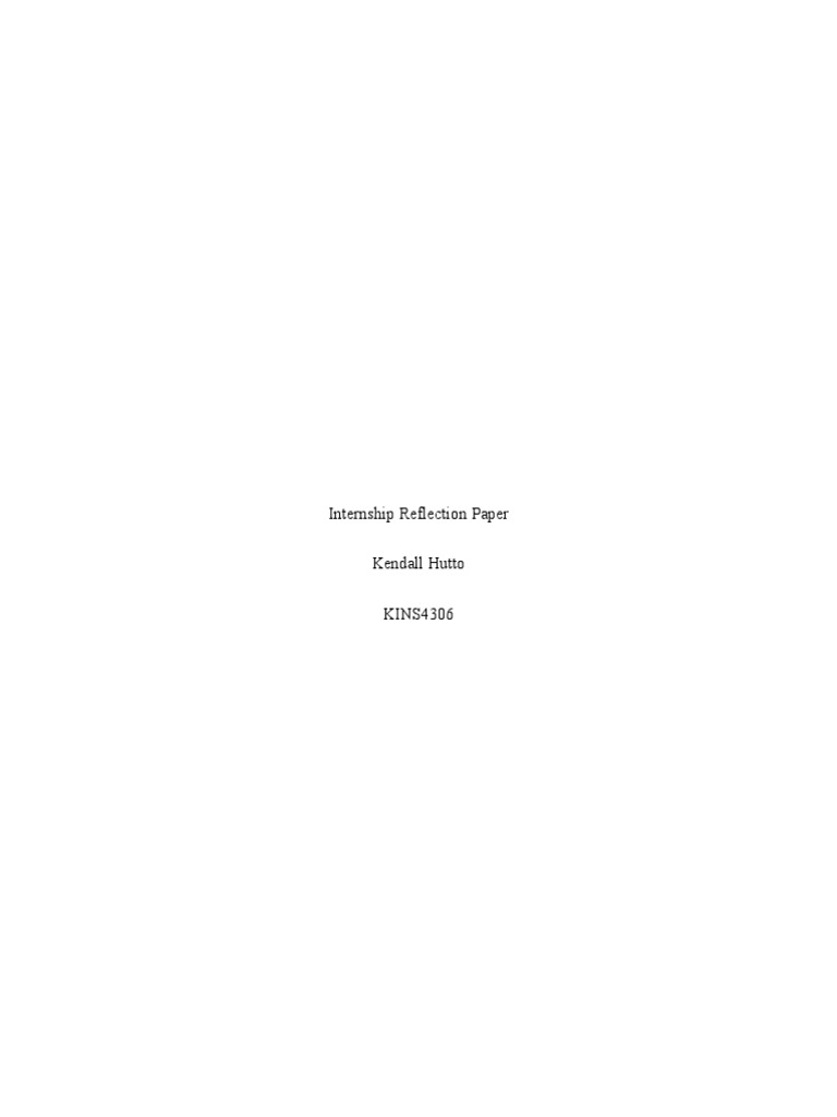 Internship Reflection Paper | PDF Internship Reflection Paper | PDF