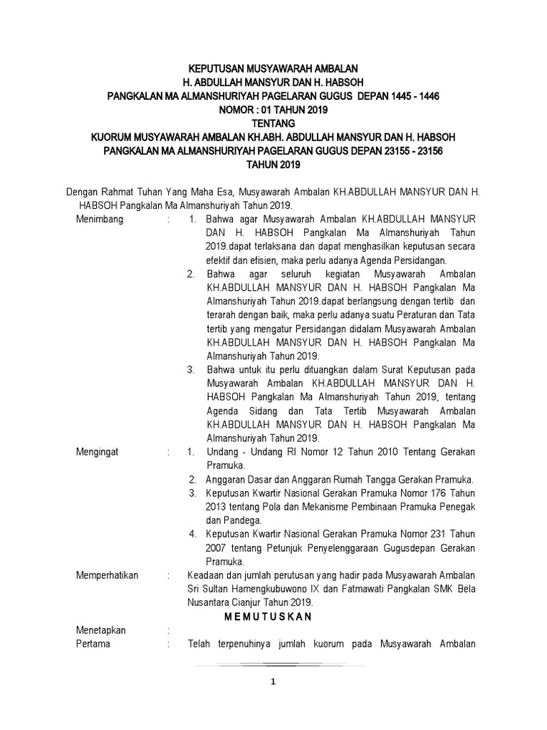 Contoh Draf Musyam | PDF