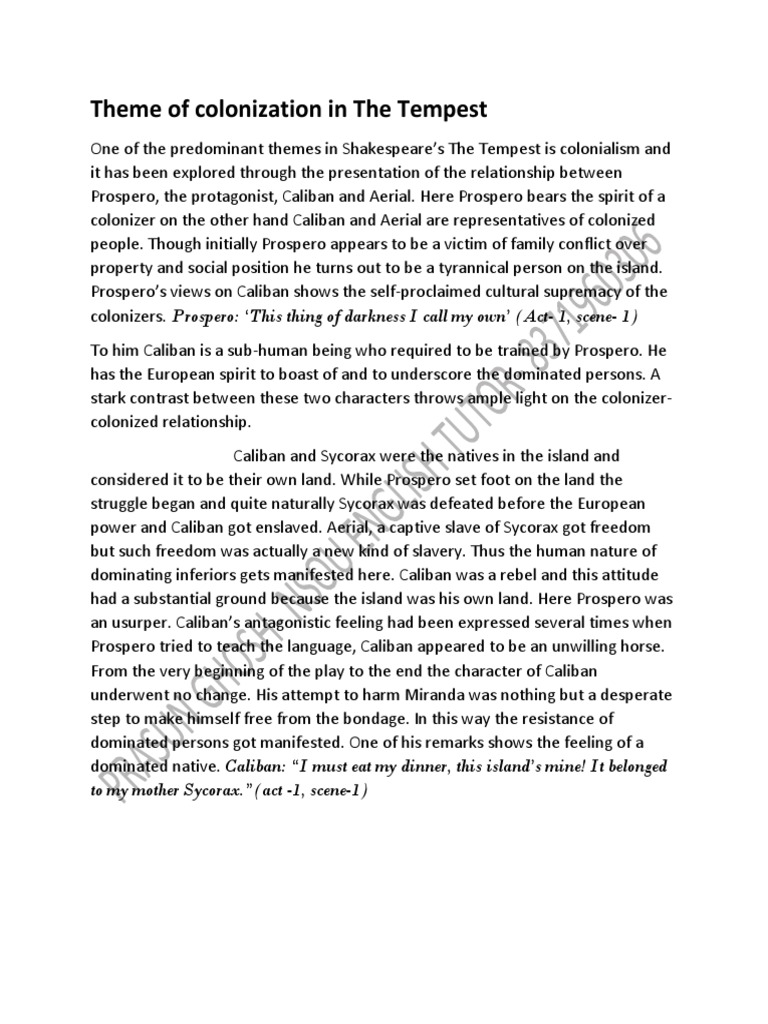 Colonization in The Tempest-1 | PDF | History | General Fiction