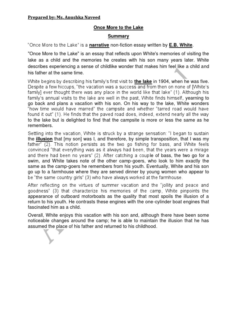 Once More To The Lake Notes | PDF