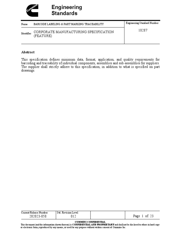 Barcode Labelling & Part Marking Traceability | PDF | Barcode ...