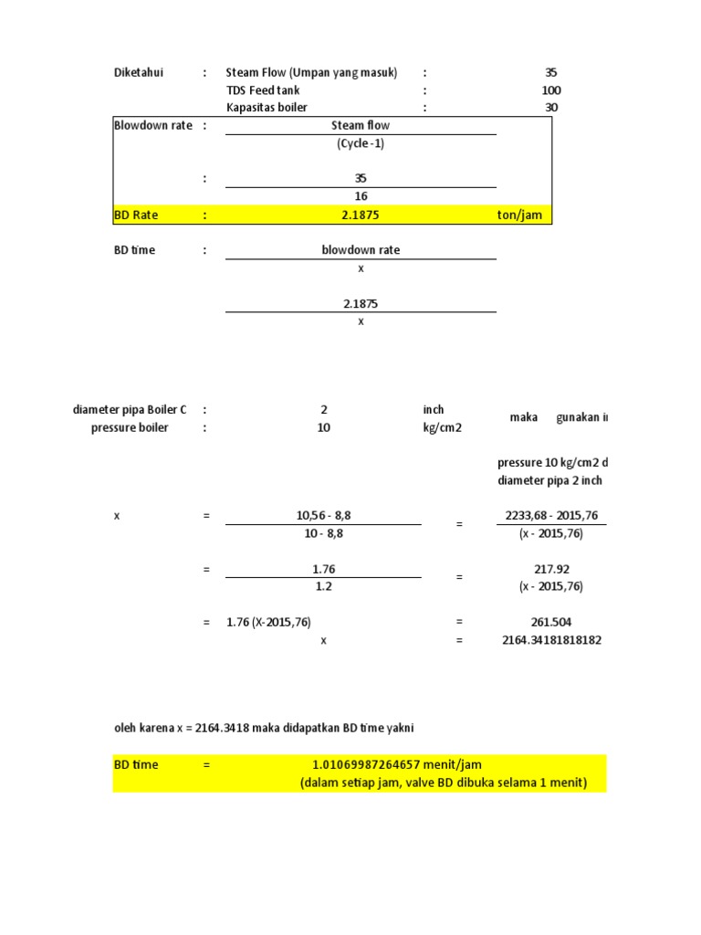 Perhitungan Blowdown TSMJ | PDF
