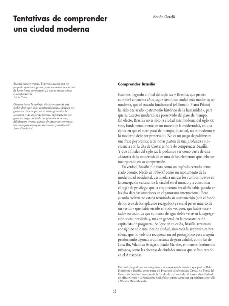 L8 - Adrian Gorelik, "Tentativas de Comprender Una Ciudad Moderna", Pp ...