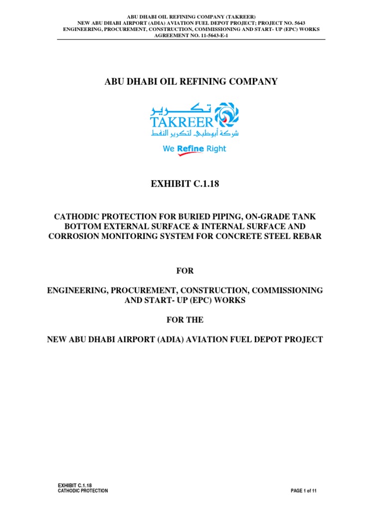 EXHIBIT C.1.18 Cathodic Protection | PDF | Anode | Corrosion