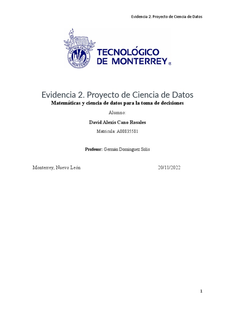 Evidencia2 Proyecto | PDF