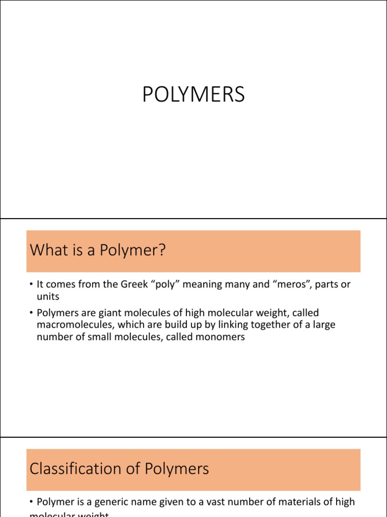 POLYMERS | PDF | Polymers | Plastic
