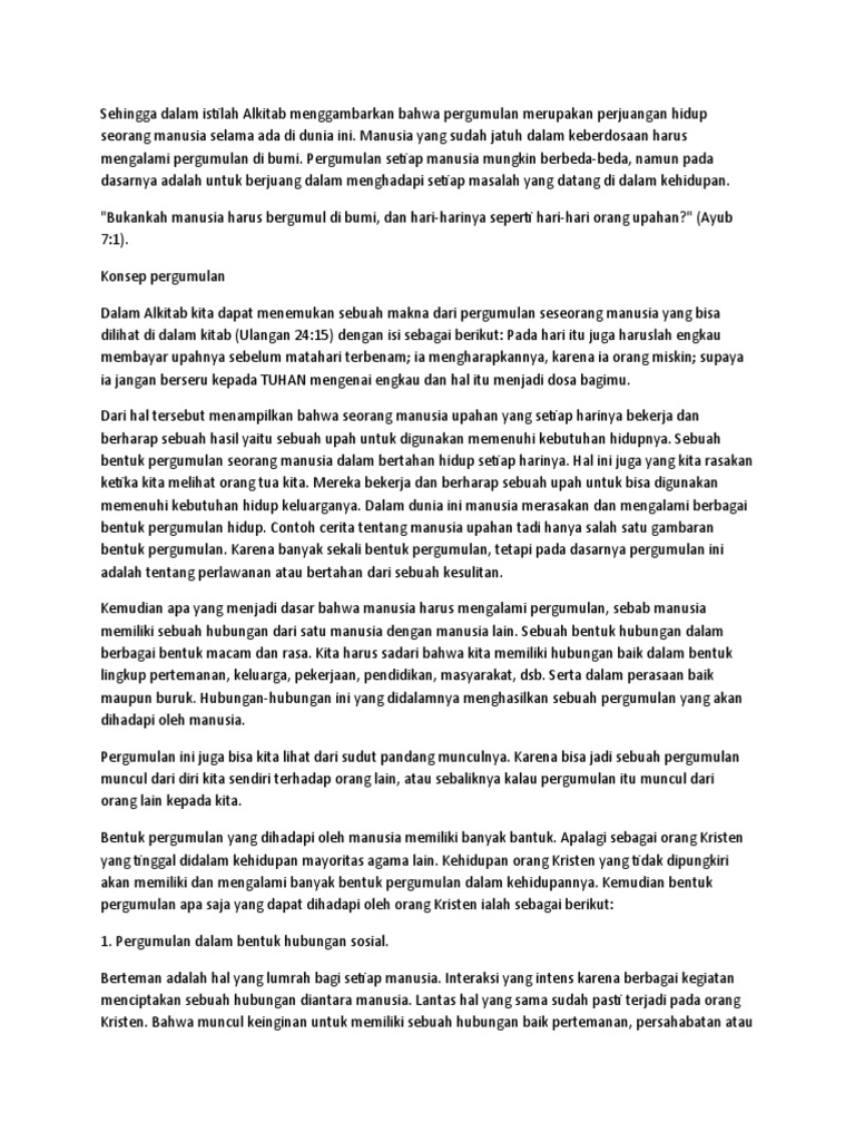 Pergumulan (Data) | PDF | Pengembangan Diri