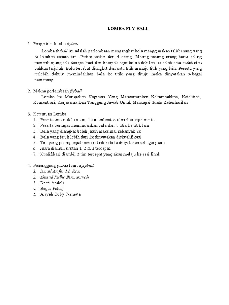 Lomba Fly Ball | PDF