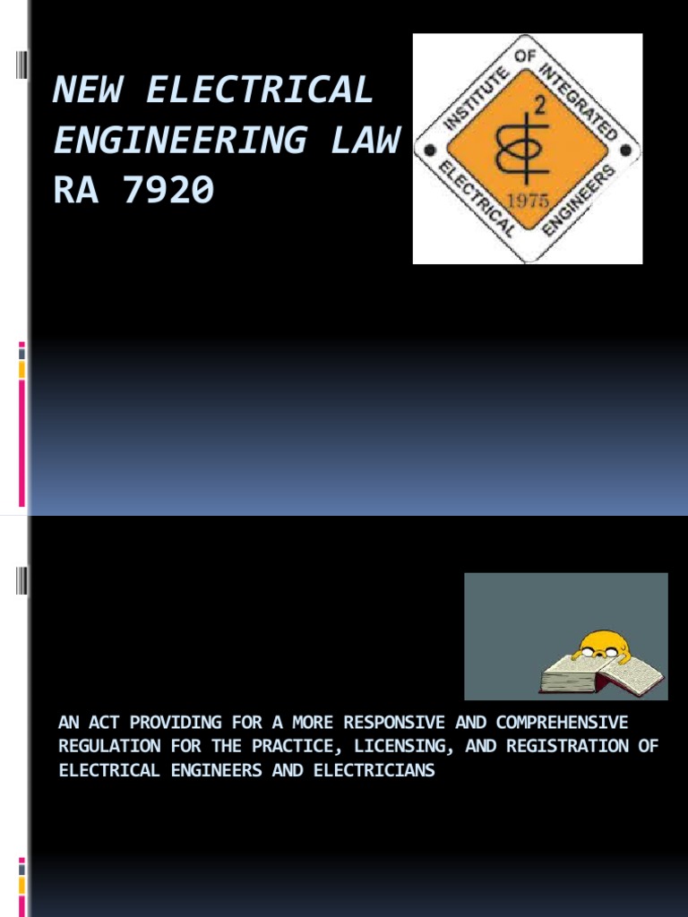 The New Electrical Engineering Law RA7920 | PDF