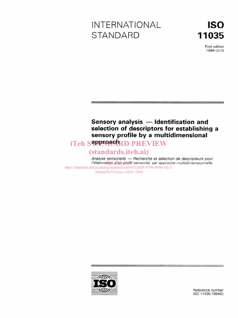 ISO-11035-1994-Sensory Profiling - Multidimensional Approach | PDF | International Organization ...