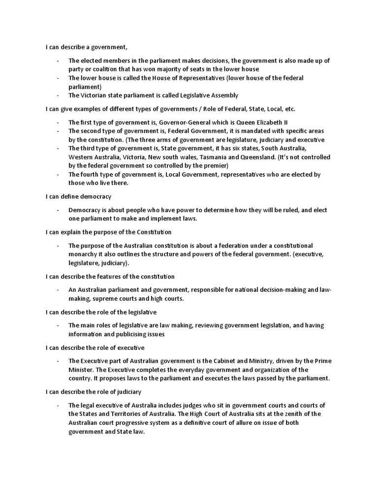 Civics and Citizenship Topic Test | PDF | States And Territories Of ...