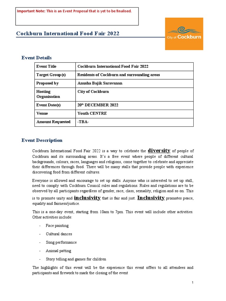 International Food Fair | PDF