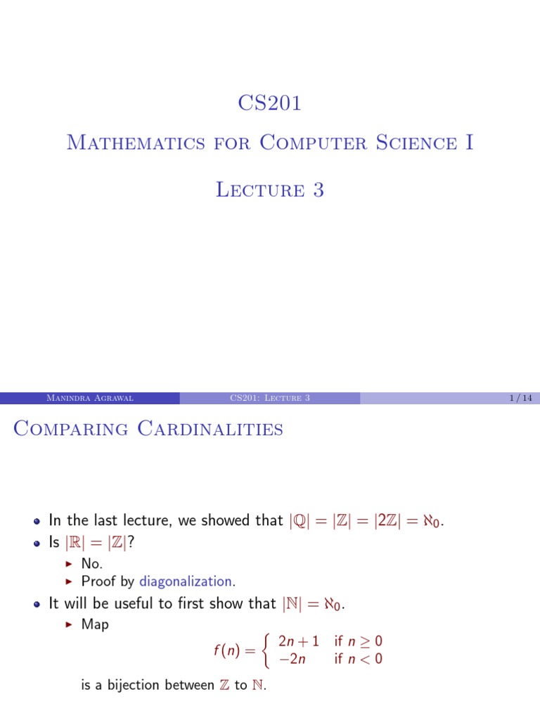 Lecture 3 Handout | PDF | Infinity | Set (Mathematics)