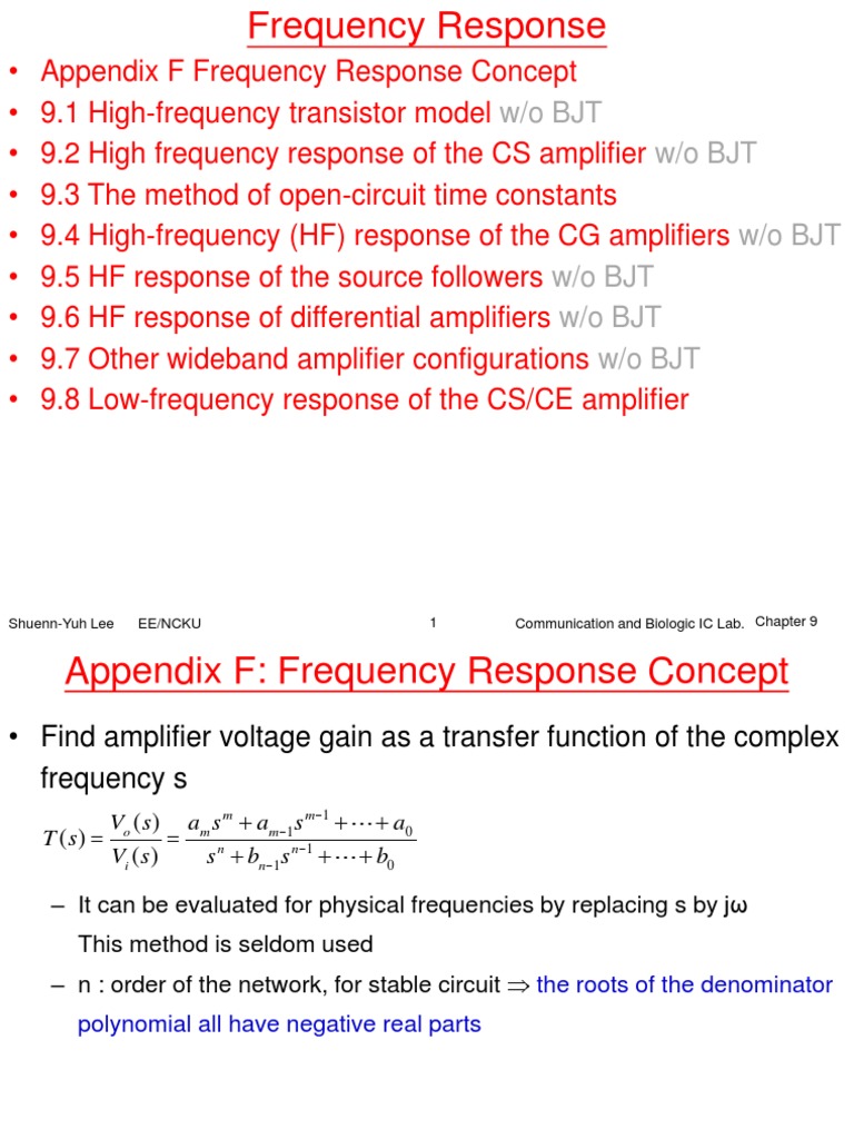 CH - 9 - Frequency Response - 2022 | PDF | Amplifier | Electromagnetism