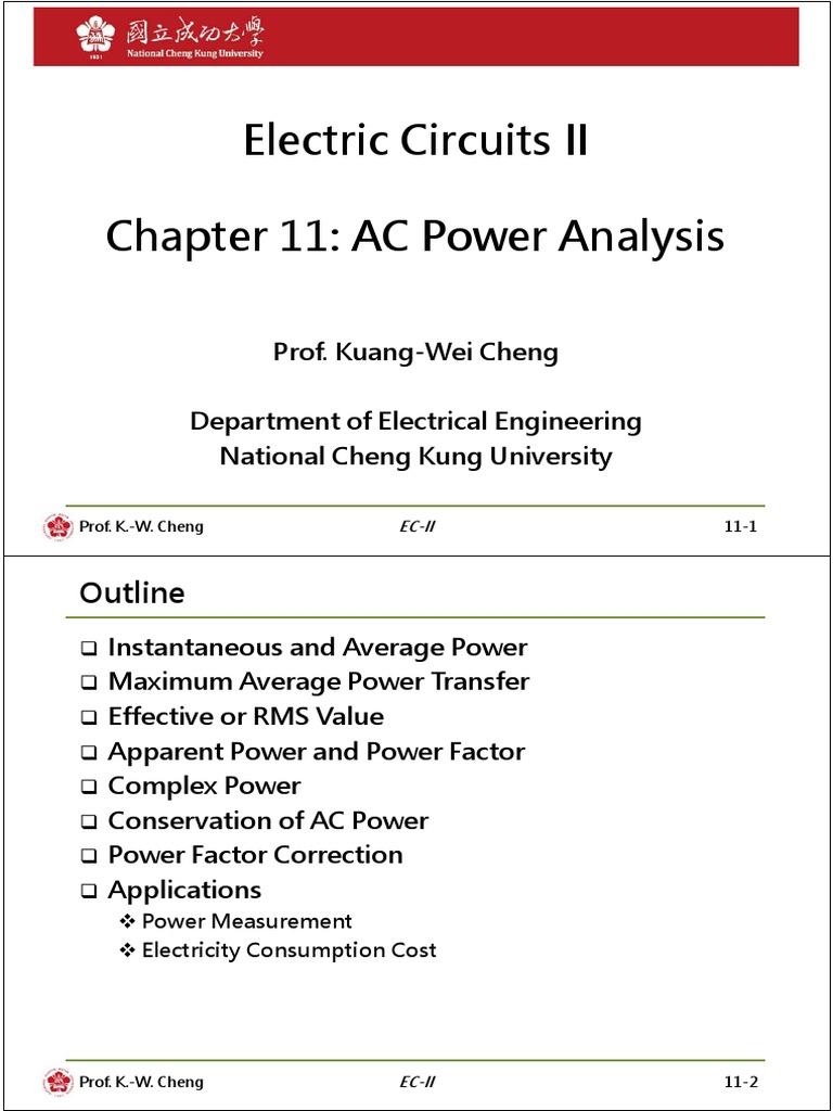 cCh11 - AC Power Analysis | PDF | Ac Power | Power (Physics)