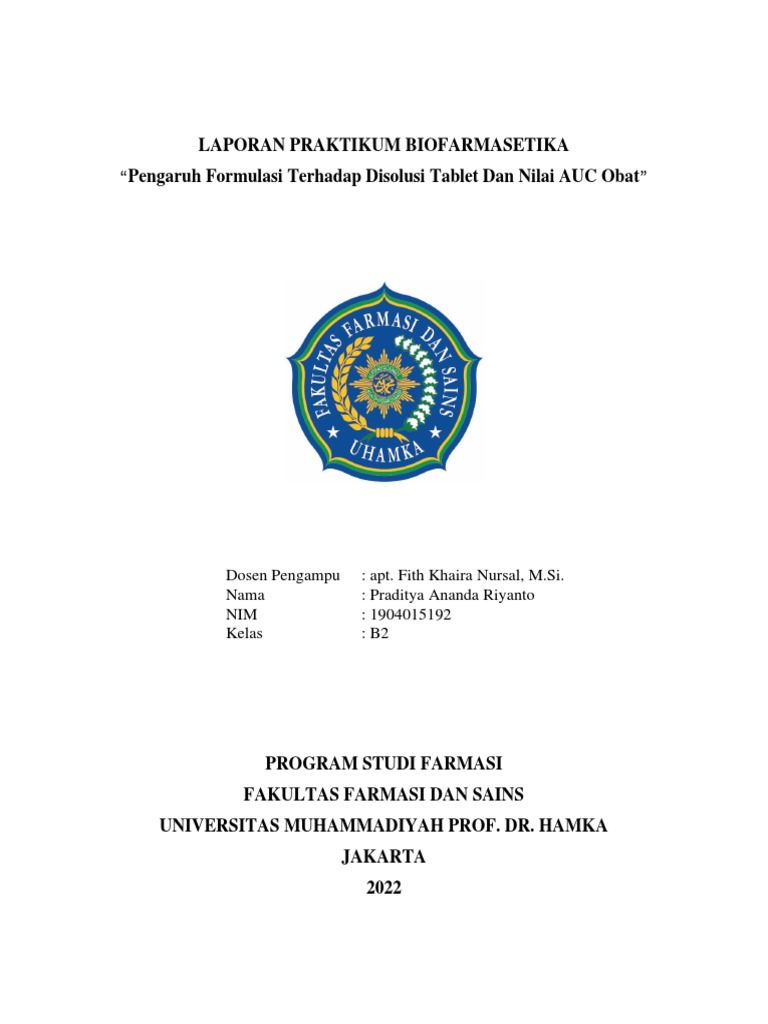Pengaruh Formulasi pada Disolusi Tablet | PDF