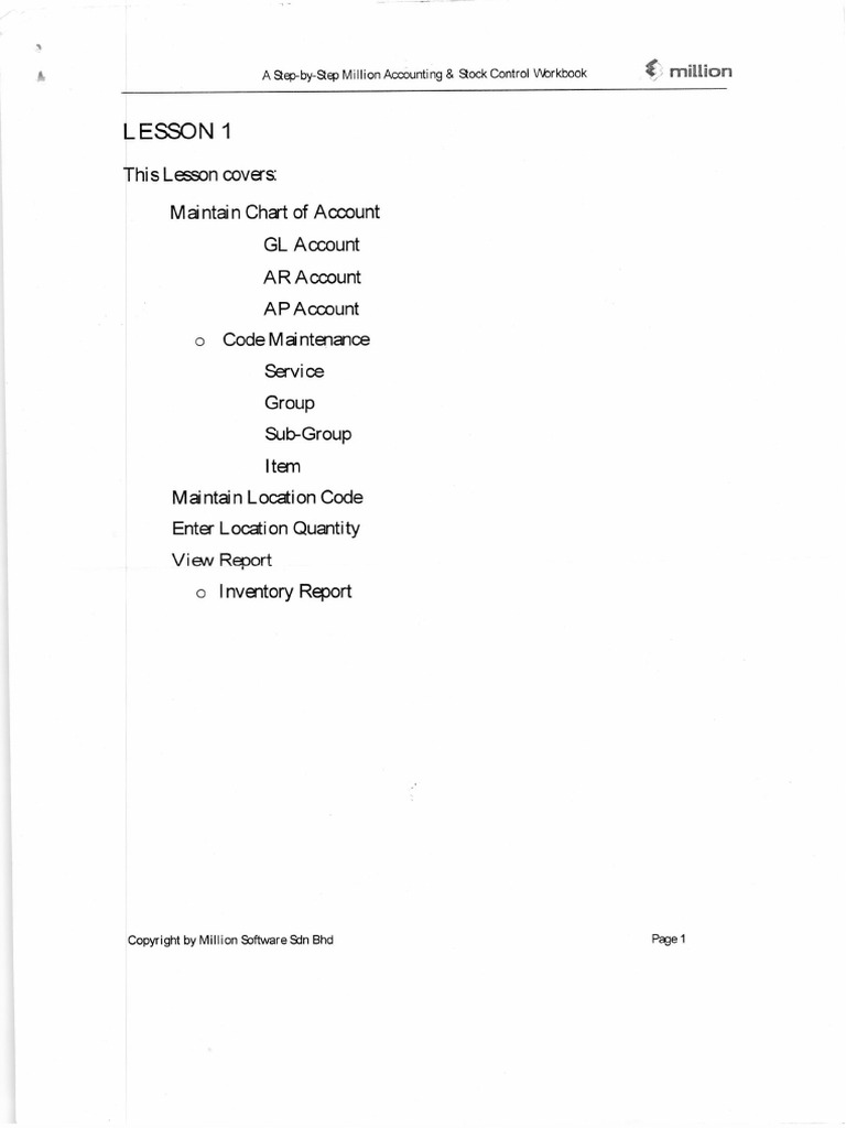 Million Software Lesson 1 | PDF