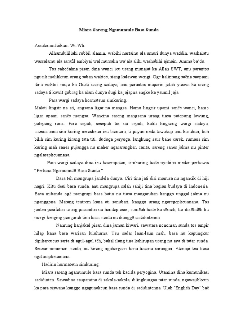 Biantara Ngamumule Basa Sunda | PDF